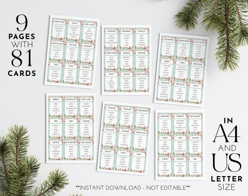 Christmas Taboo Game Printable Holiday Game Family Christmas - Etsy
