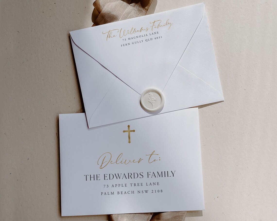 Envelope Addressing Template, Baptism Envelope Address Template ...