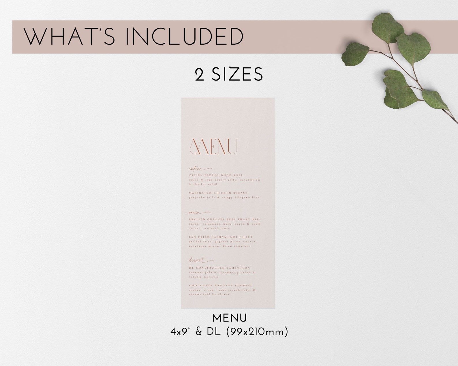 Neutral Menu Template Printable Bridal Shower Menu - Etsy