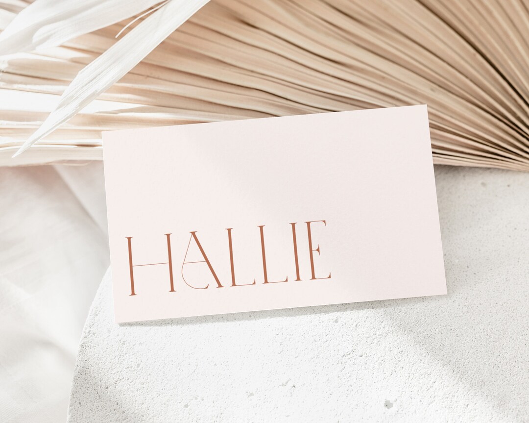 Neutral Place Card Template, Printable Place Cards, Bridal Shower Place ...