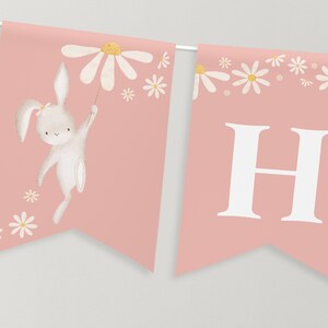 Some Bunny Birthday Banner Printable, Happy Birthday Banner, First ...