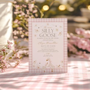 Silly Goose Baby Shower Invitation Girl, Pink Baby Shower Invite ...