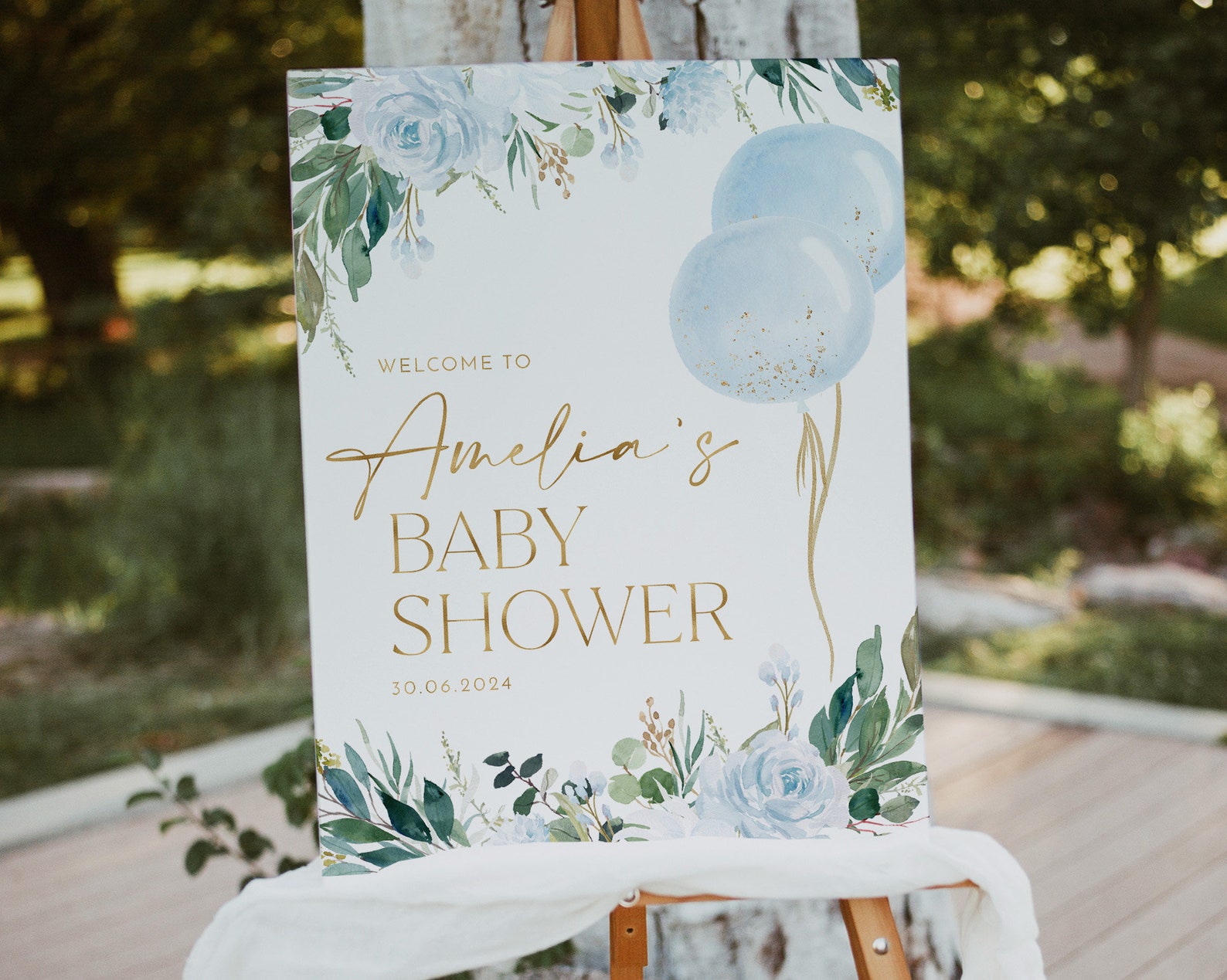 Welcome Sign Boy Baby Shower Blue Balloon Welcome Sign Blue - Etsy