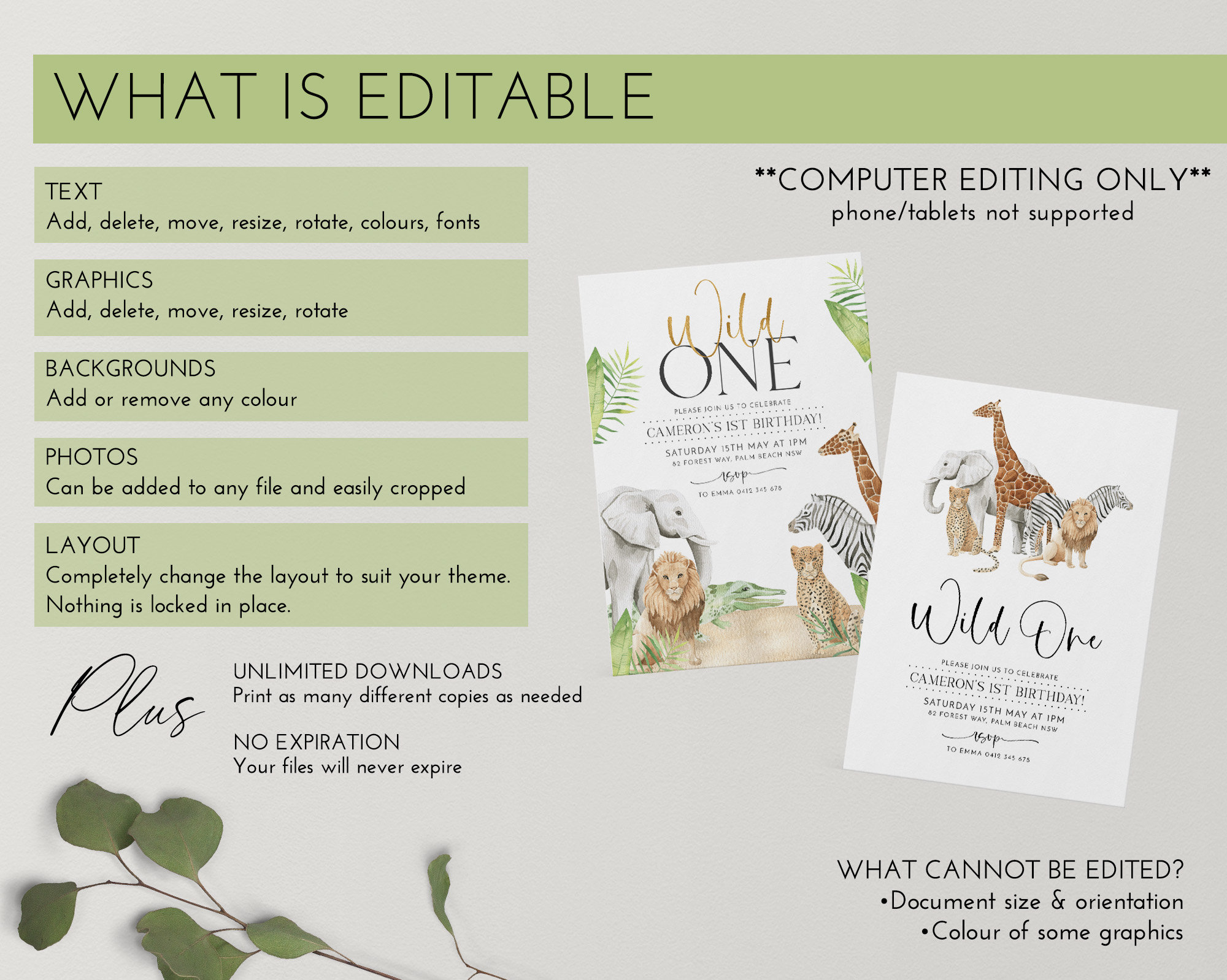 Wild One Food Labels, Safari Food Label Card, Food Tent Card, Birthday ...