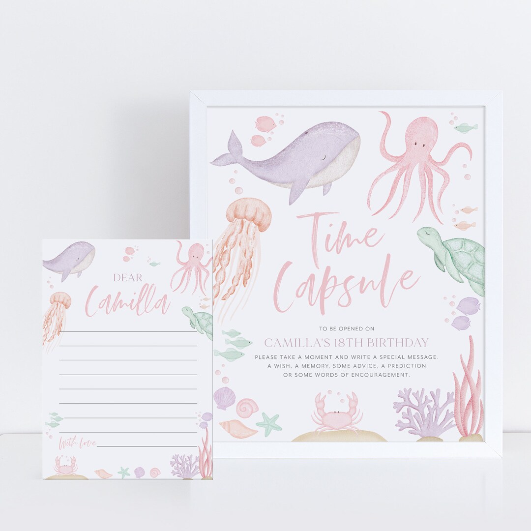 Under the Sea Time Capsule, 1st Birthday Time Capsule Sign, Time ...