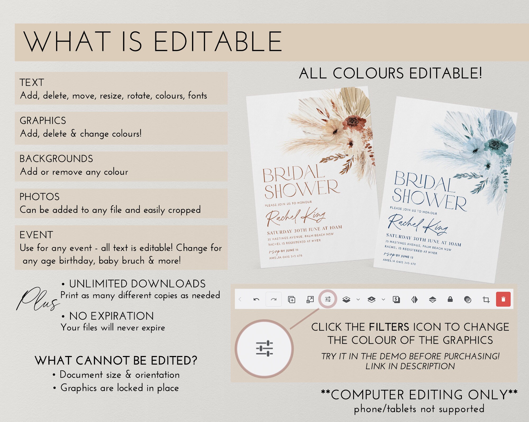 Boho Menu Template Printable Bridal Shower Menu Boho Floral - Etsy