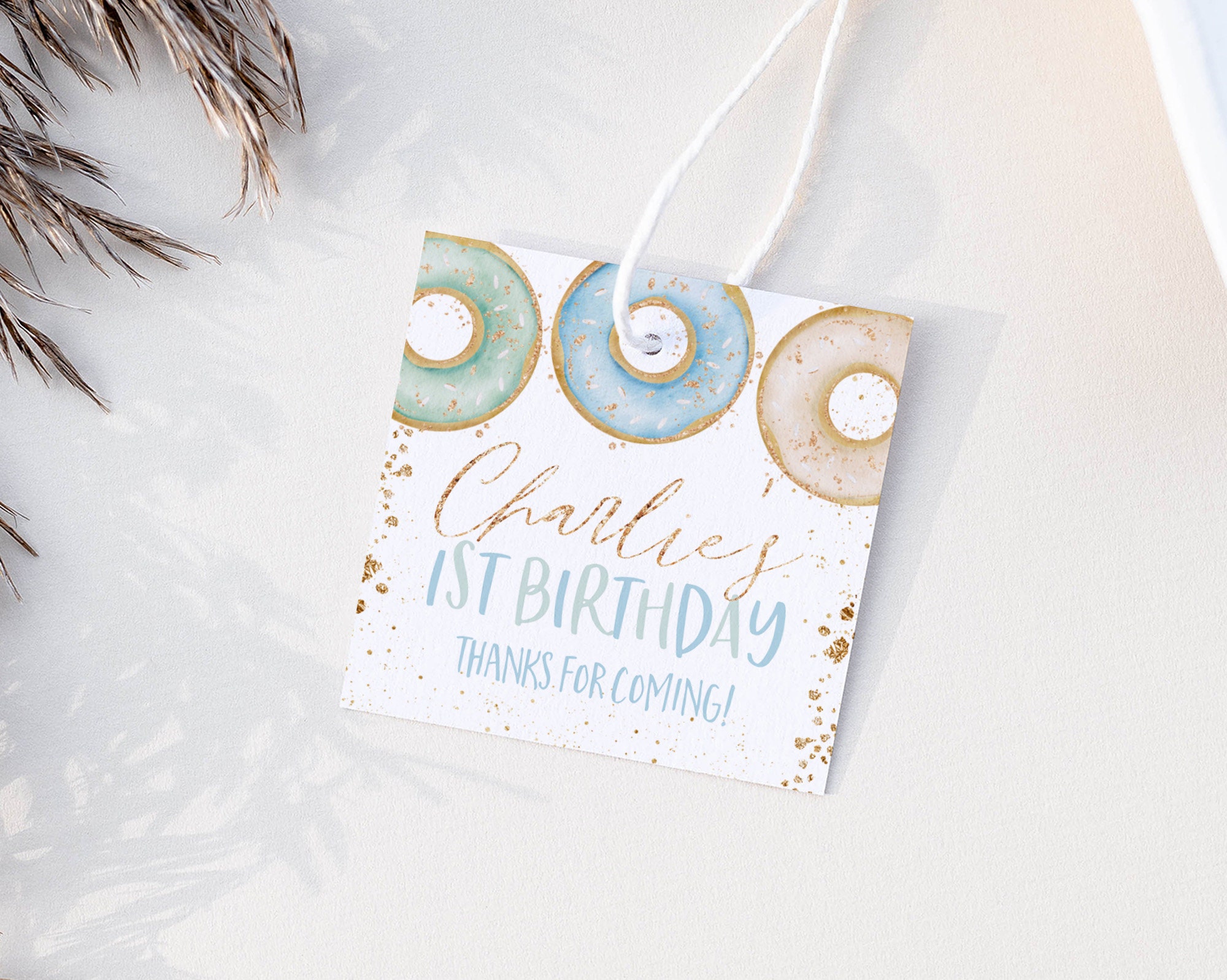 Donut Favor Tags, Editable Tags, Printable Favor Tags, Donut Stickers ...