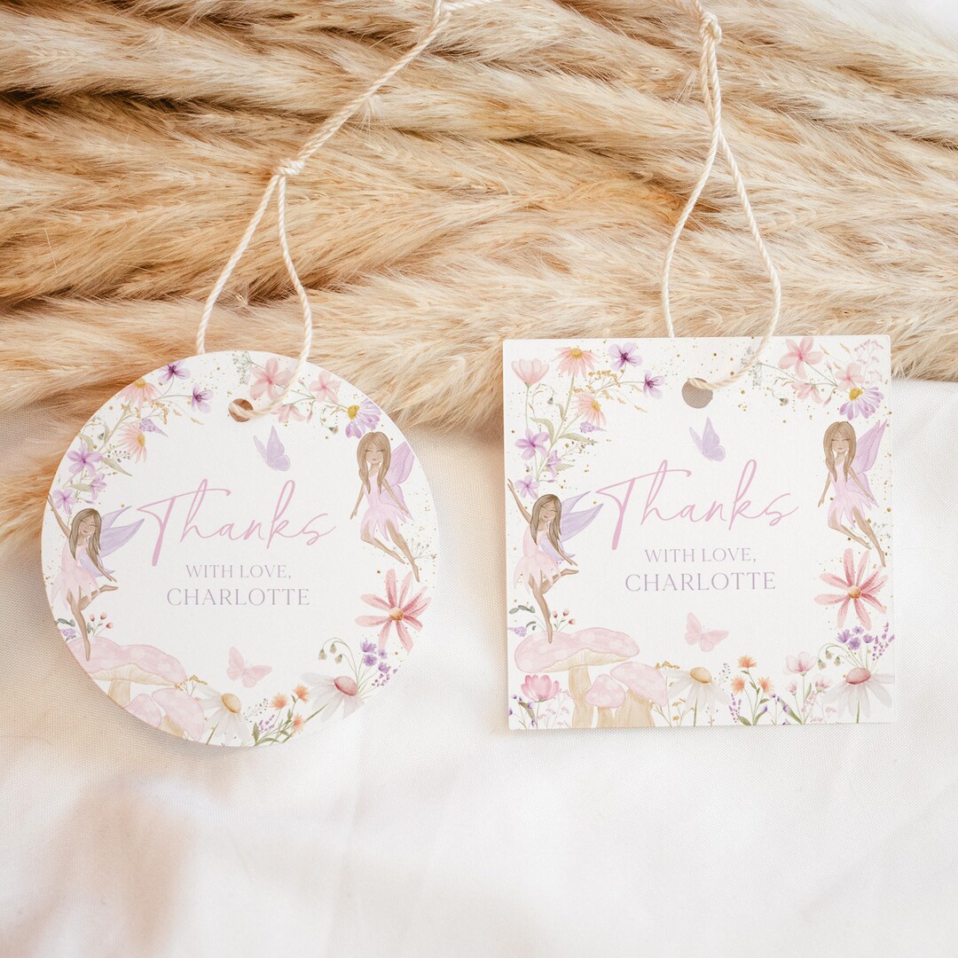 Fairy Favor Tags, Editable Tags, Printable Favor Tags, Fairy First ...