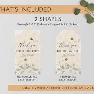 Bee Favour Tags, Bee Birthday Thank You Tags, 1st Bee Day Favor Tag ...