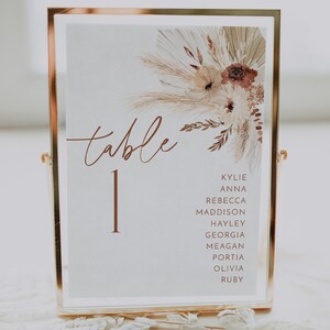 Boho Table Numbers, Bridal Shower Table Numbers, Boho Table Numbers ...