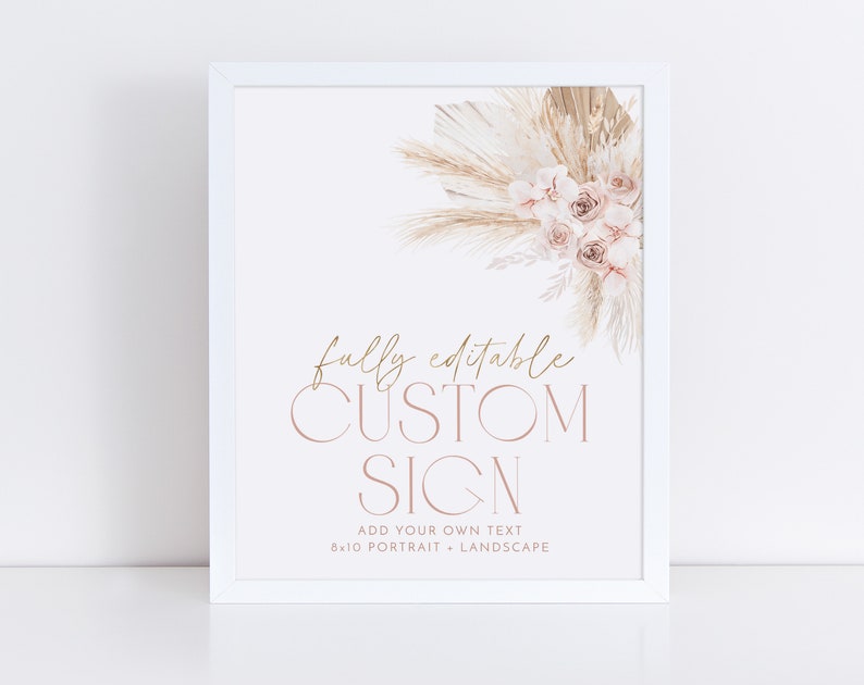 Boho Baby Shower Signs Pink Baby Shower Editable Sign 8x10 - Etsy