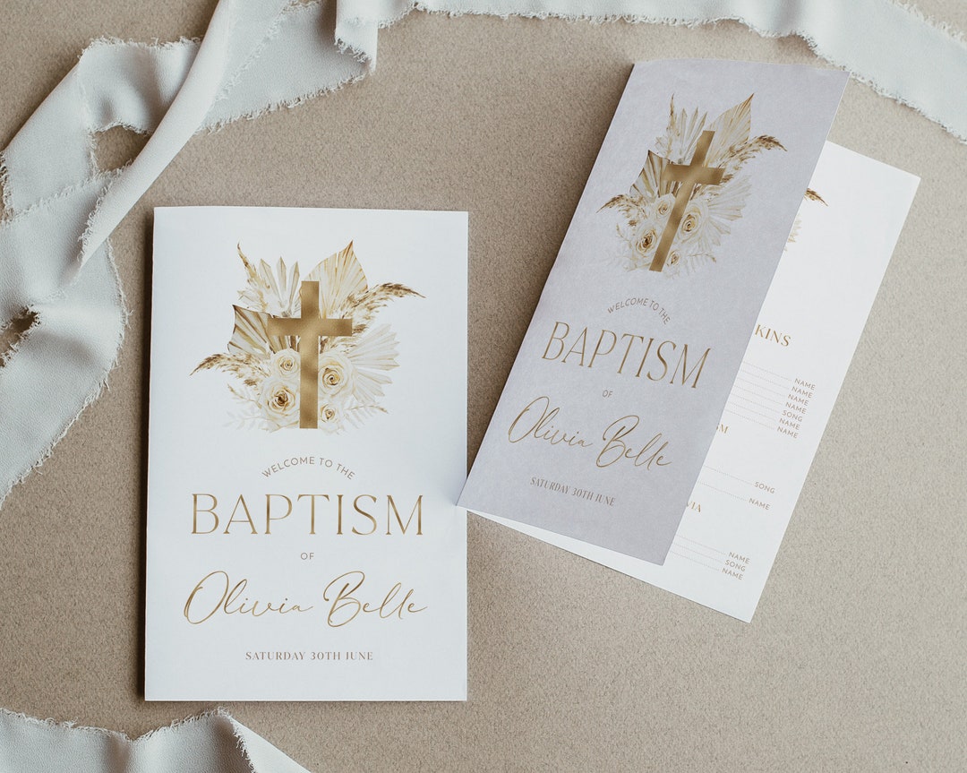 Baptism Programs, Printable Christening Program Template, Printable ...