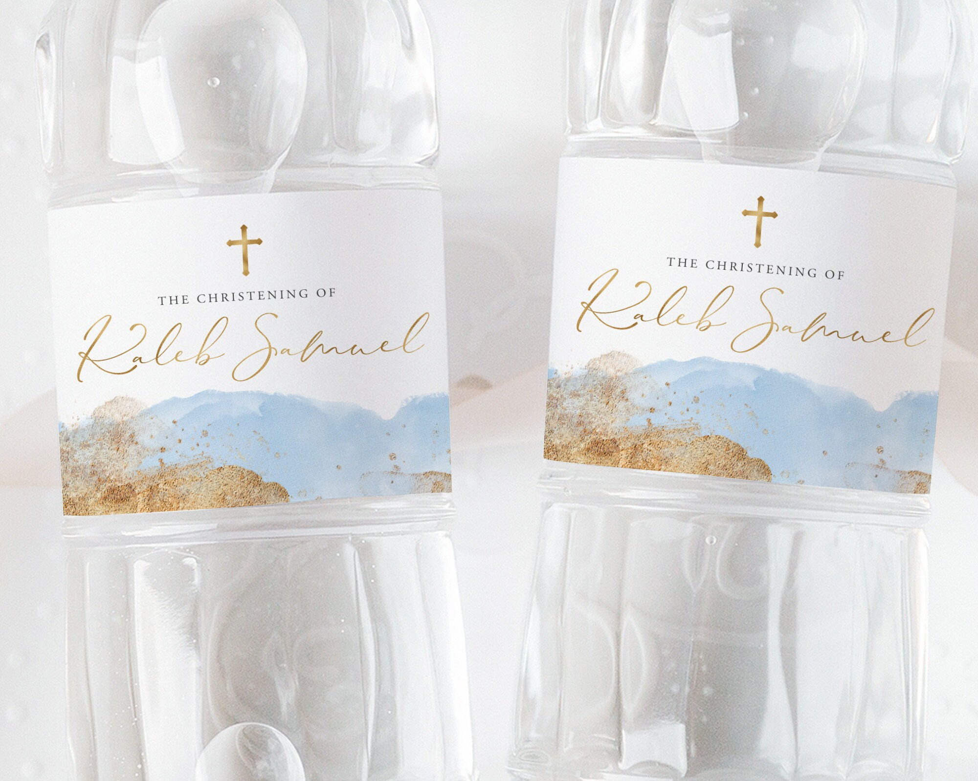 Baptism Water Bottle Label, Christening Water Label, Printable Water ...