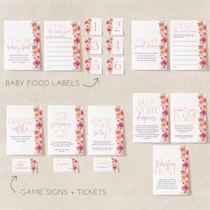 Citrus Baby Shower Games, Orange Baby Games Printable, Bright Flowers ...