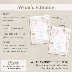 Fairy Favor Tags, Editable Tags, Printable Favor Tags, Fairy First ...