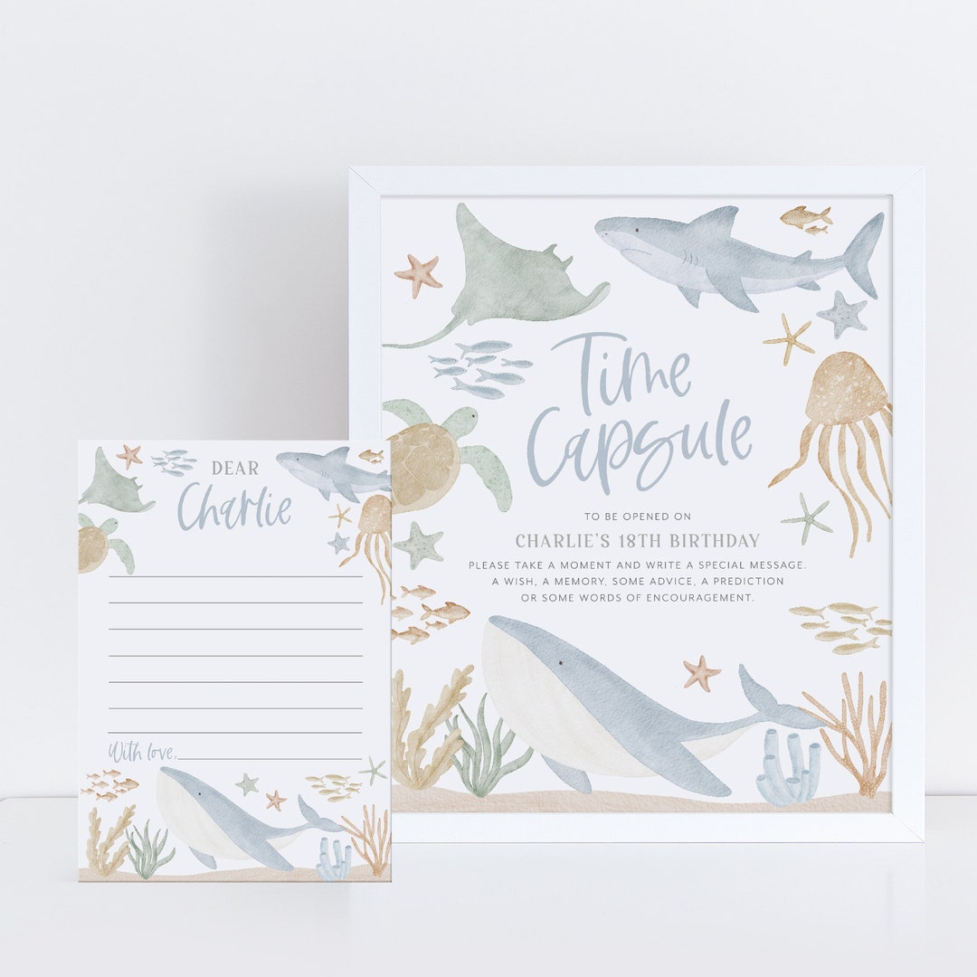 Under the Sea Time Capsule, 1st Birthday Time Capsule Sign, Time ...