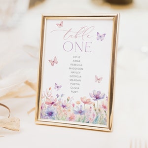 Butterfly Table Numbers, Bridal Shower Table Numbers, Floral Table ...
