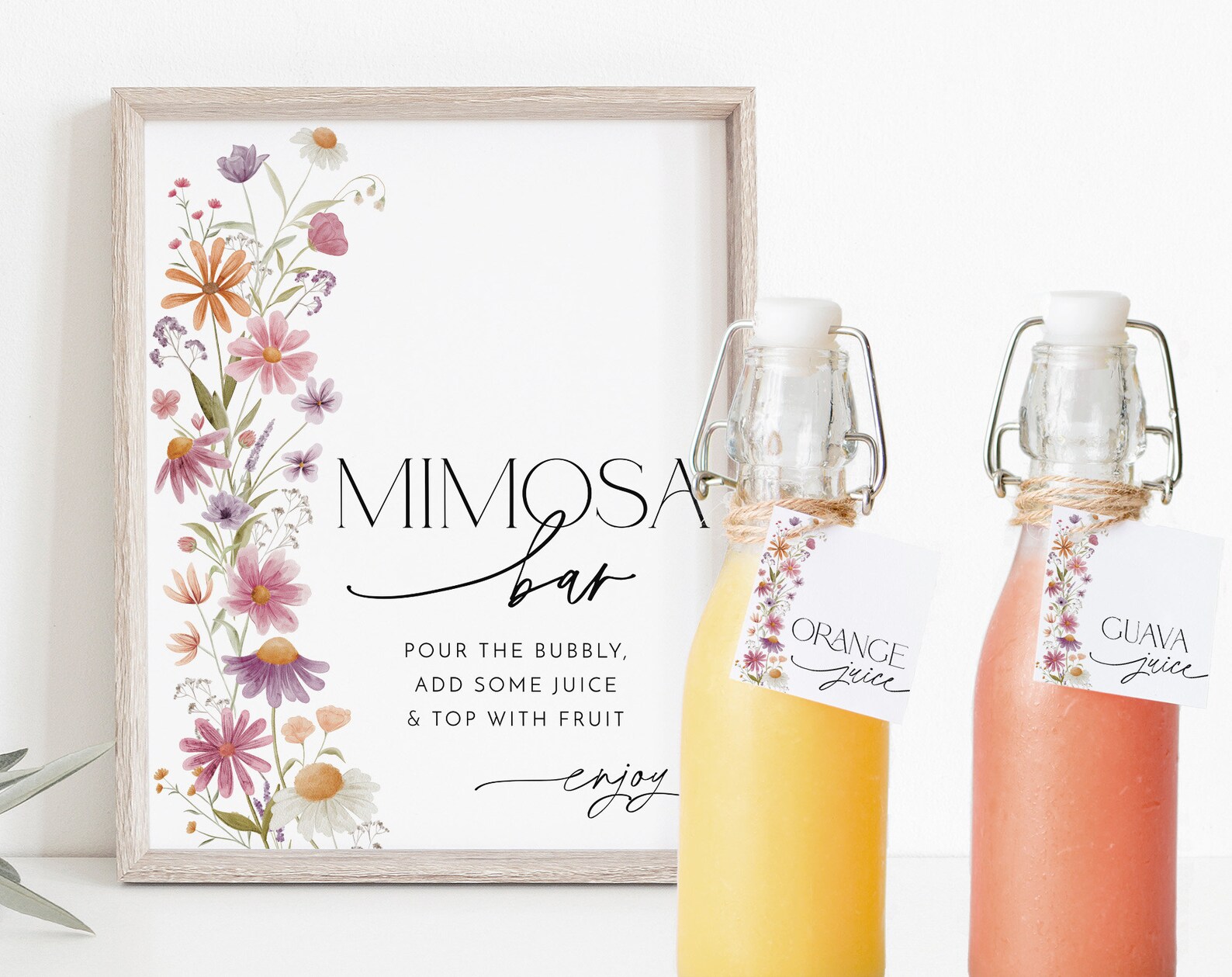 Wildflower Mimosa Bar Sign, Floral Mimosa Sign, Bridal Shower Mimosa ...