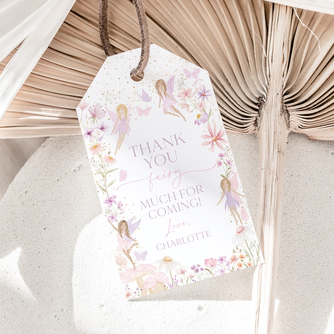 Fairy Favor Tags, Fairy 1st Birthday Thank You Tags, Fairy 1st Birthday ...