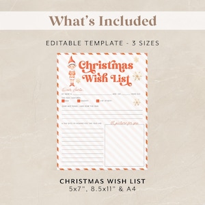 Christmas Wish List Printable, Letter to Santa, Christmas Printable for ...