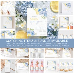 Blue Lemon Welcome Sign, Mediterranean Citrus Lemon Bridal Shower ...