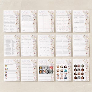 Wildflower Baby Shower Games, Baby in Bloom Games, Floral Baby Shower ...