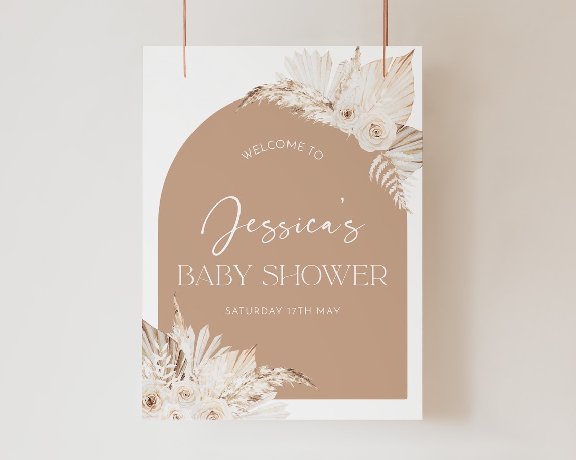 Boho Welcome Sign Boho Baby Shower Welcome Sign Boho Floral - Etsy