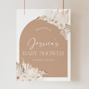 Boho Welcome Sign, Boho Baby Shower Welcome Sign, Boho Floral Baby ...