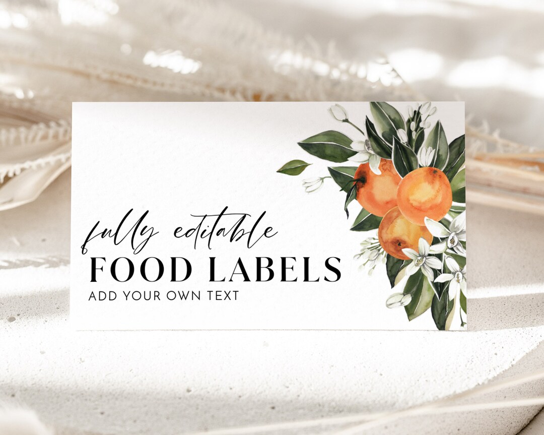 Little Cutie Baby Shower Food Labels, Food Tent Cards, Folded Food ...