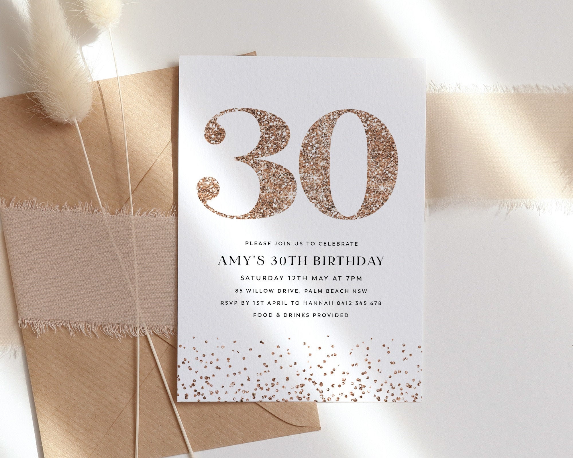 Paper Paper Party Supplies Mobile 30th Birthday Invitation Electronic 