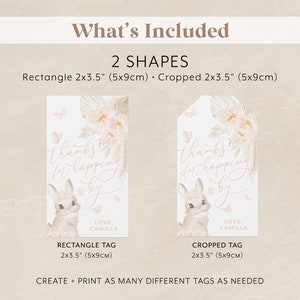 Some Bunny is One Favor Tag, Boho Bunny Birthday Thank You Tags ...