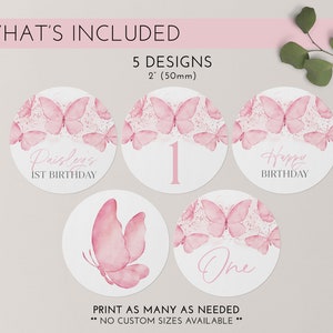 Butterfly Cupcake Toppers, Printable Cupcake Topper, Butterfly Birthday ...