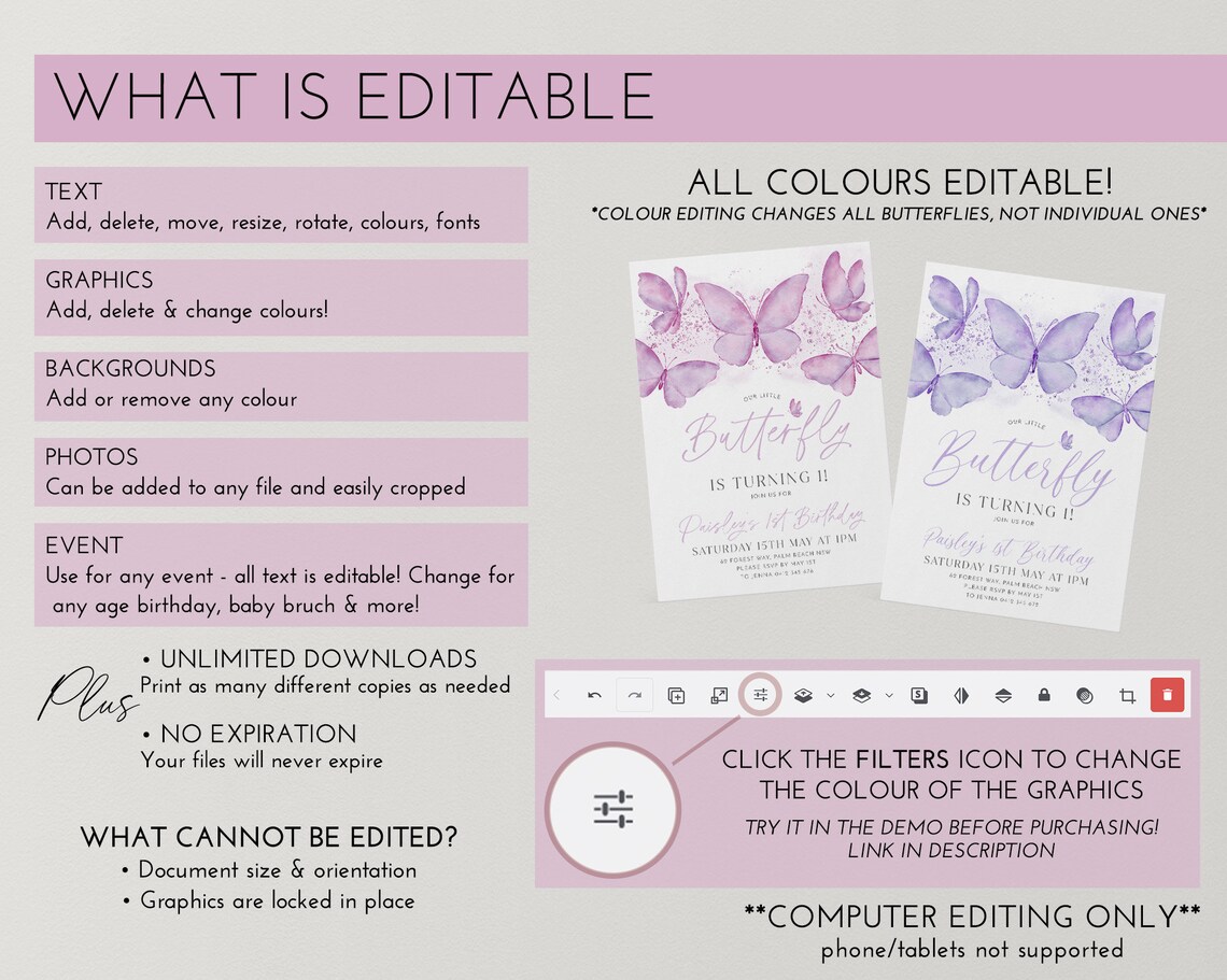 Butterfly Birthday Banner Happy Birthday Banner Printable - Etsy