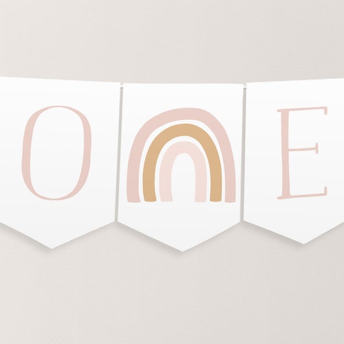 Rainbow High Chair Banner Printable 1st Birthday Banner for - Etsy