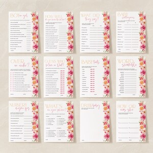 Citrus Baby Shower Games, Orange Baby Games Printable, Bright Flowers ...