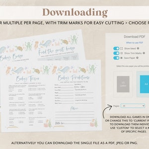 Under the Sea Baby Shower Games, Ocean Animals Baby Games, Baby Shower ...