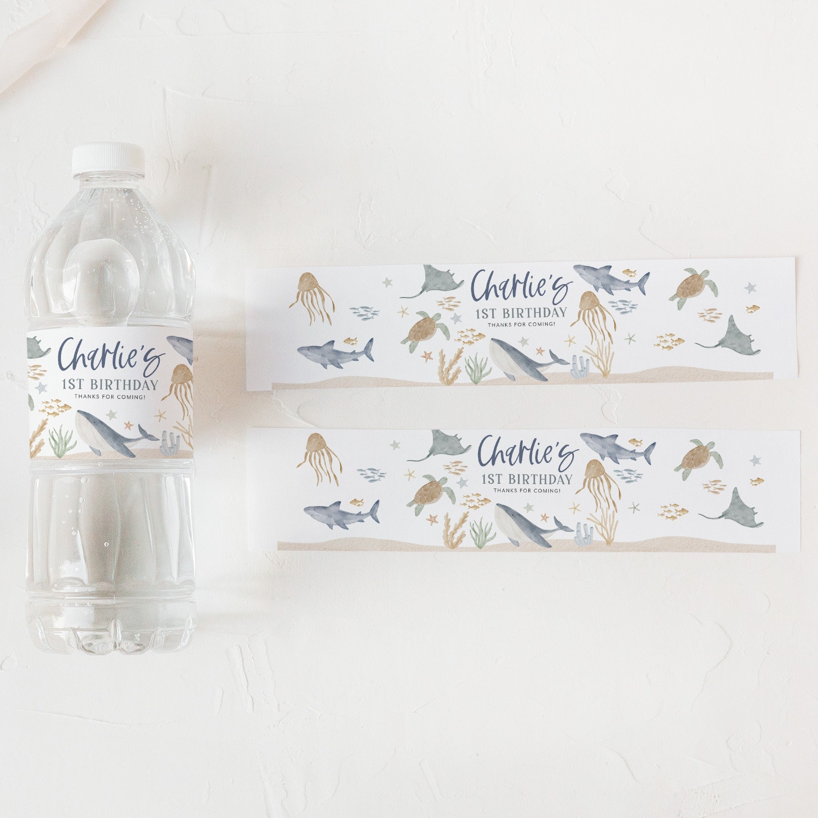 Under the Sea Water Bottle Label, Oneder the Sea Water Labels ...