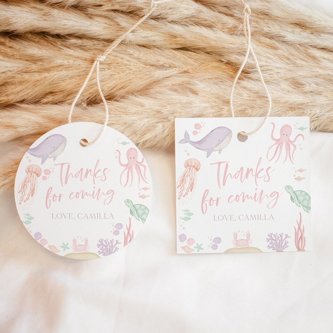 Printable Under the Sea Favor Tags, Oneder the Sea 1st Birthday Tags ...