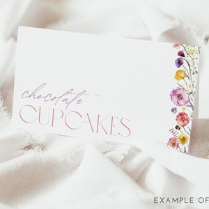 Floral Bridal Shower Food Labels, Food Label Card, Food Tent Cards ...