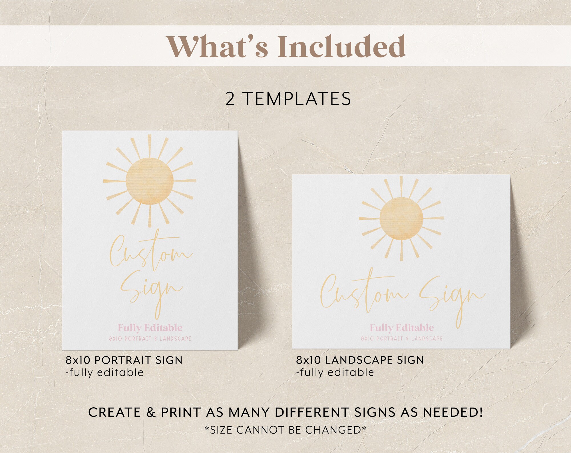 Sun Editable Signs, Custom 8x10 Sign, Printable Sunshine Birthday Sign ...