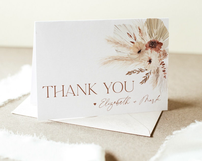 Boho Thank You Card Template Printable Thank You Card Baby - Etsy