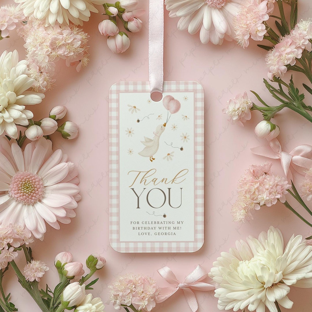 One Silly Goose Printable Favor Tags, One Silly Goose 1st Birthday Girl ...
