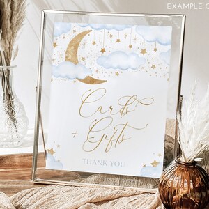 Moon Stars Baby Shower Signs, Baby Shower Editable Sign 8x10 Custom ...