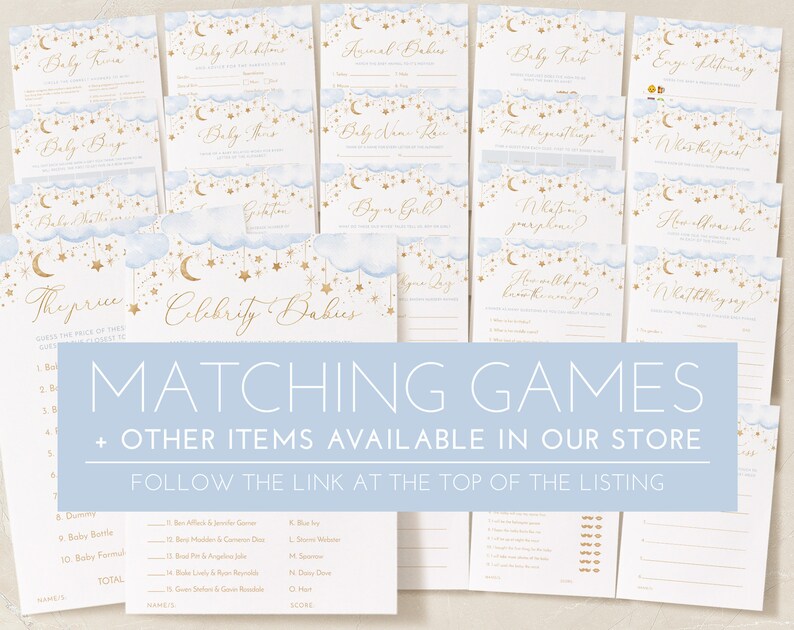 Moon Stars Baby Shower Food Labels, Over the Moon Food Tent Cards ...