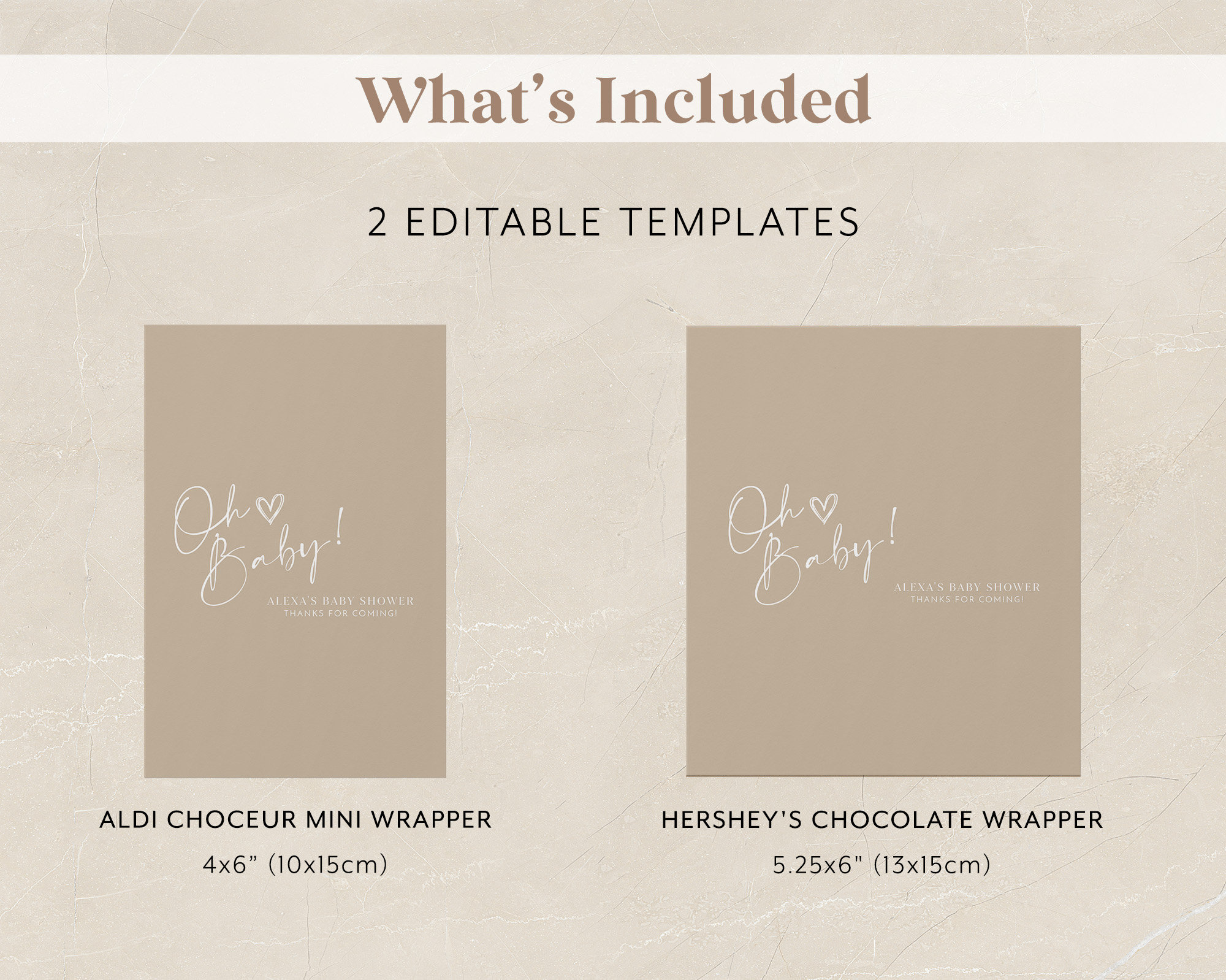 Neutral Chocolate Wrapper Printable, Candy Bar Wrapper Template ...