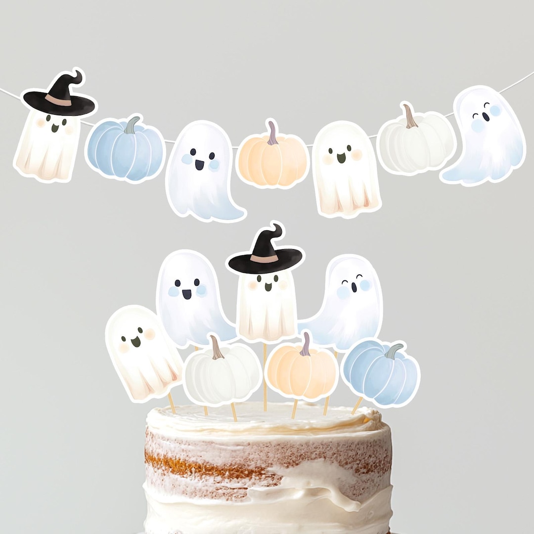 Printable Halloween Cake Toppers and Banner, Halloween Centerpieces ...