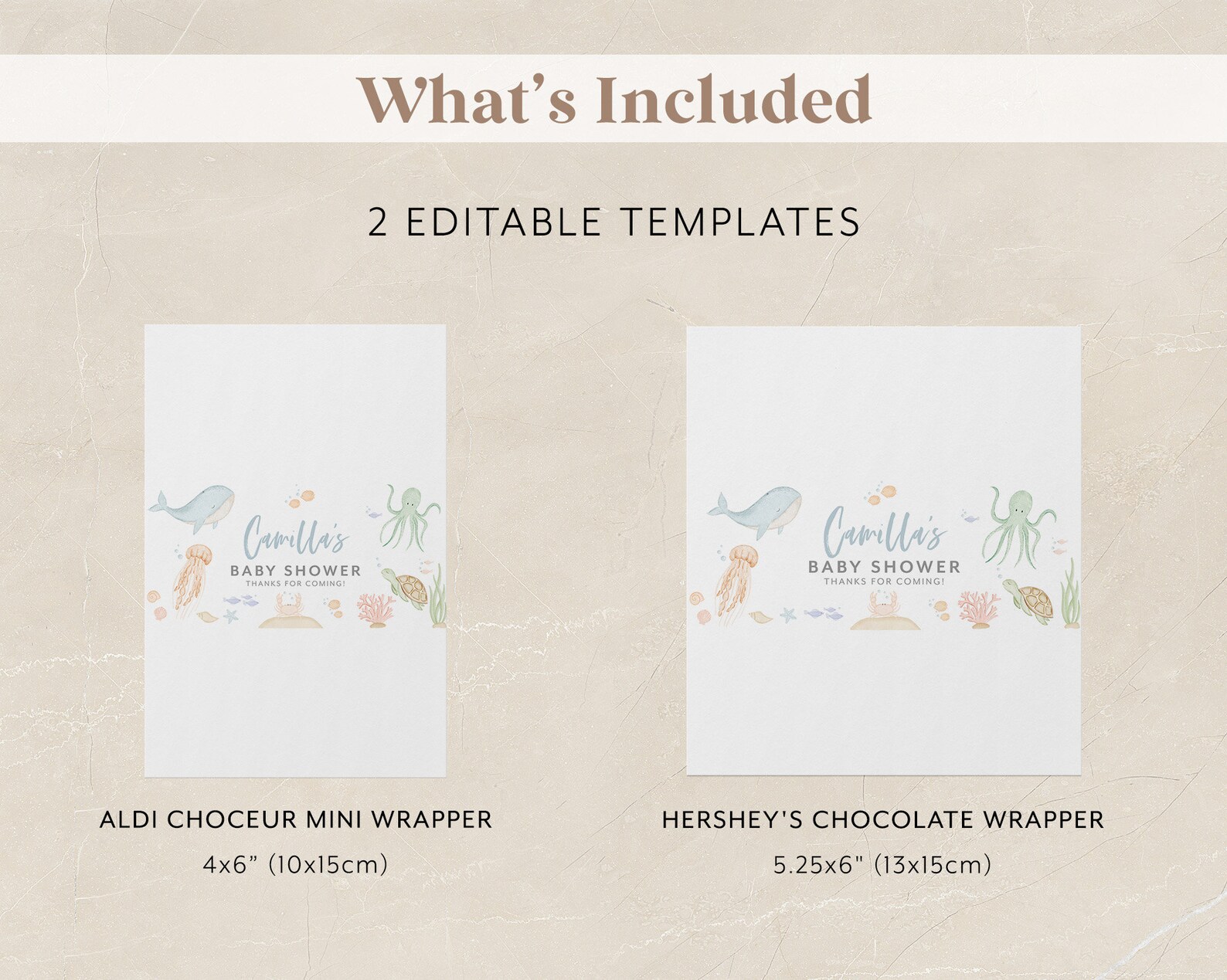 Under the Sea Chocolate Wrapper Printable Candy Bar Wrapper - Etsy