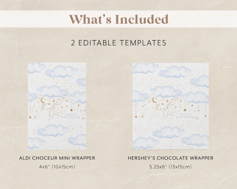 Moon Stars Chocolate Wrapper Printable Candy Bar Wrapper - Etsy