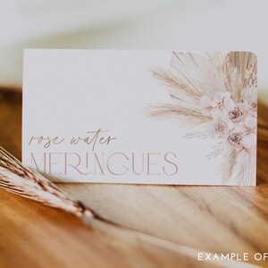 Boho Baby Shower Food Labels, Food Tent Cards, Folded Food Cards, Pink ...