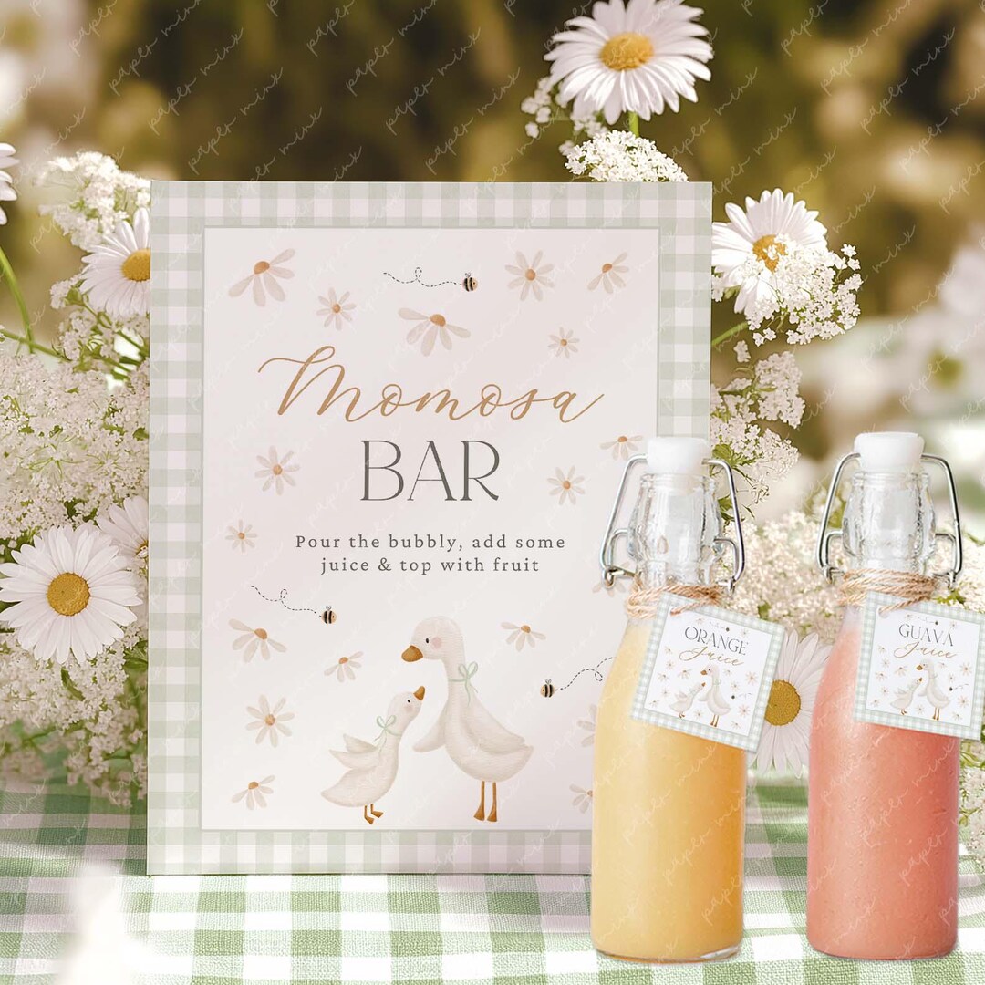 Momosa Bar Sign: Sage Green Juice Tags (printable) - Etsy